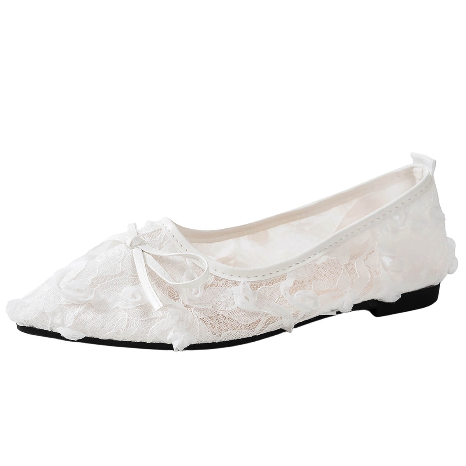 Ballet Flats Shoes for Women Pointed Toe Fashionable Casual Lace-Up ...