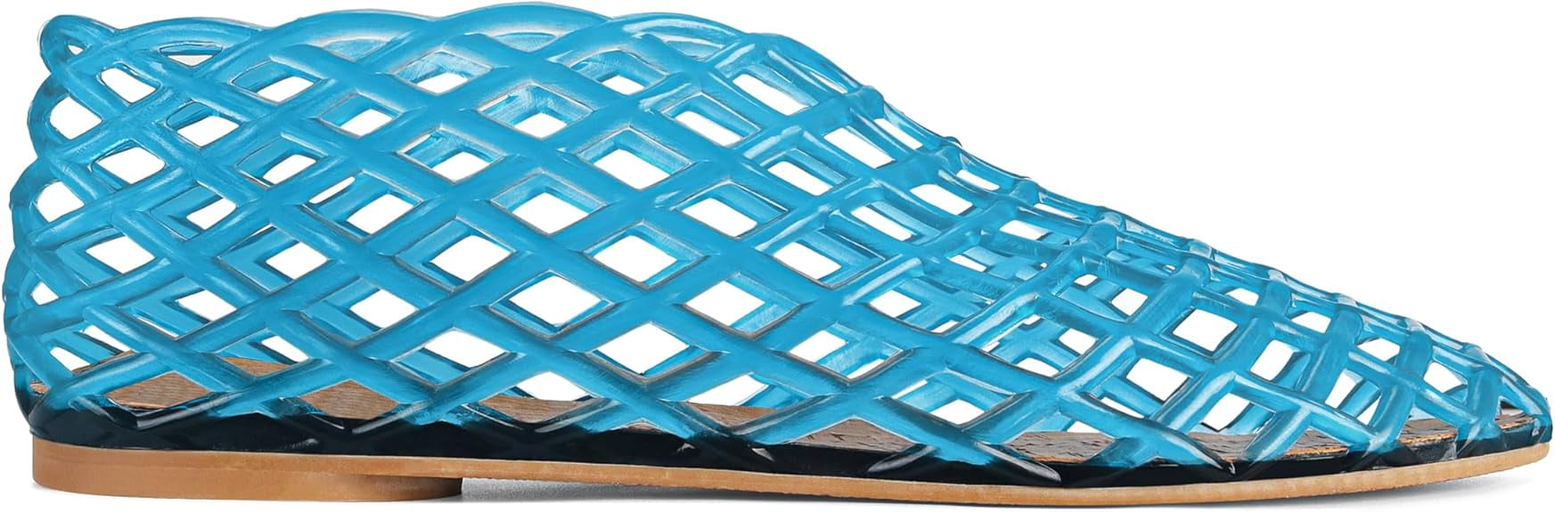 Ballet Flats for Women Clear Hollow Jellies Flat Sandals Round Toe Slip ...