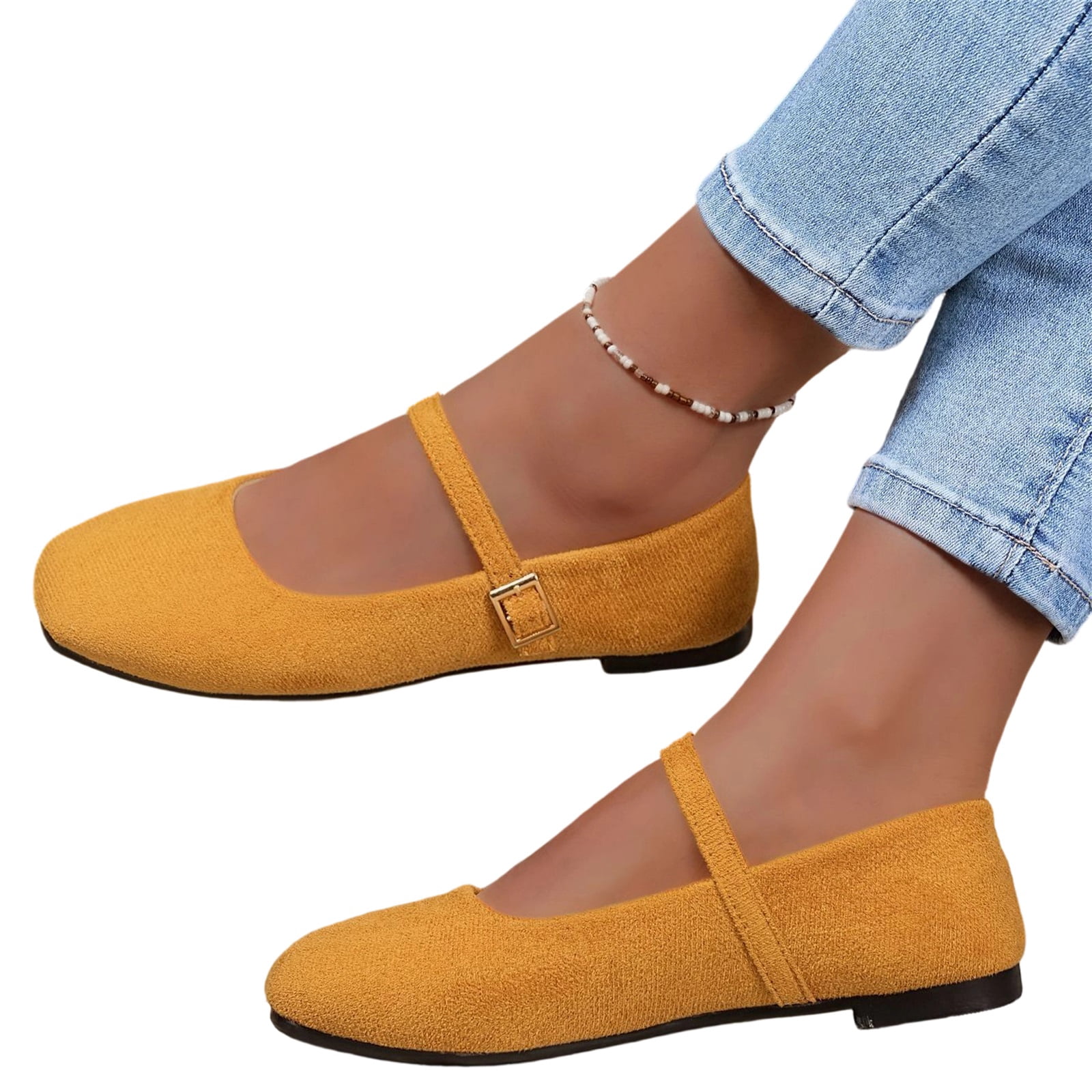 Ballet Flats for Women Slip On Square Toe Formal Wedding Flats Shoes ...