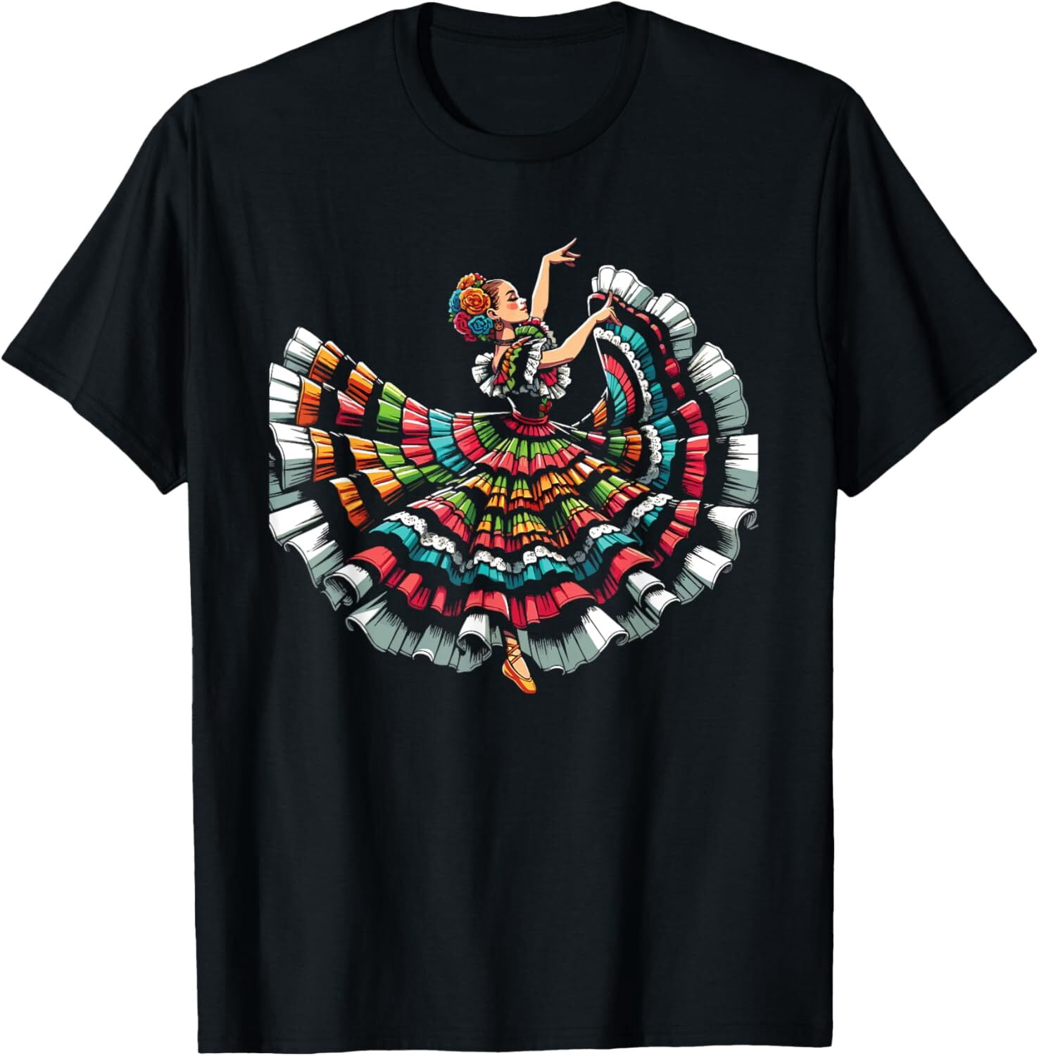 Ballet Folklorico Dancer Mexico Traditional Mexican Dance T-Shirt ...