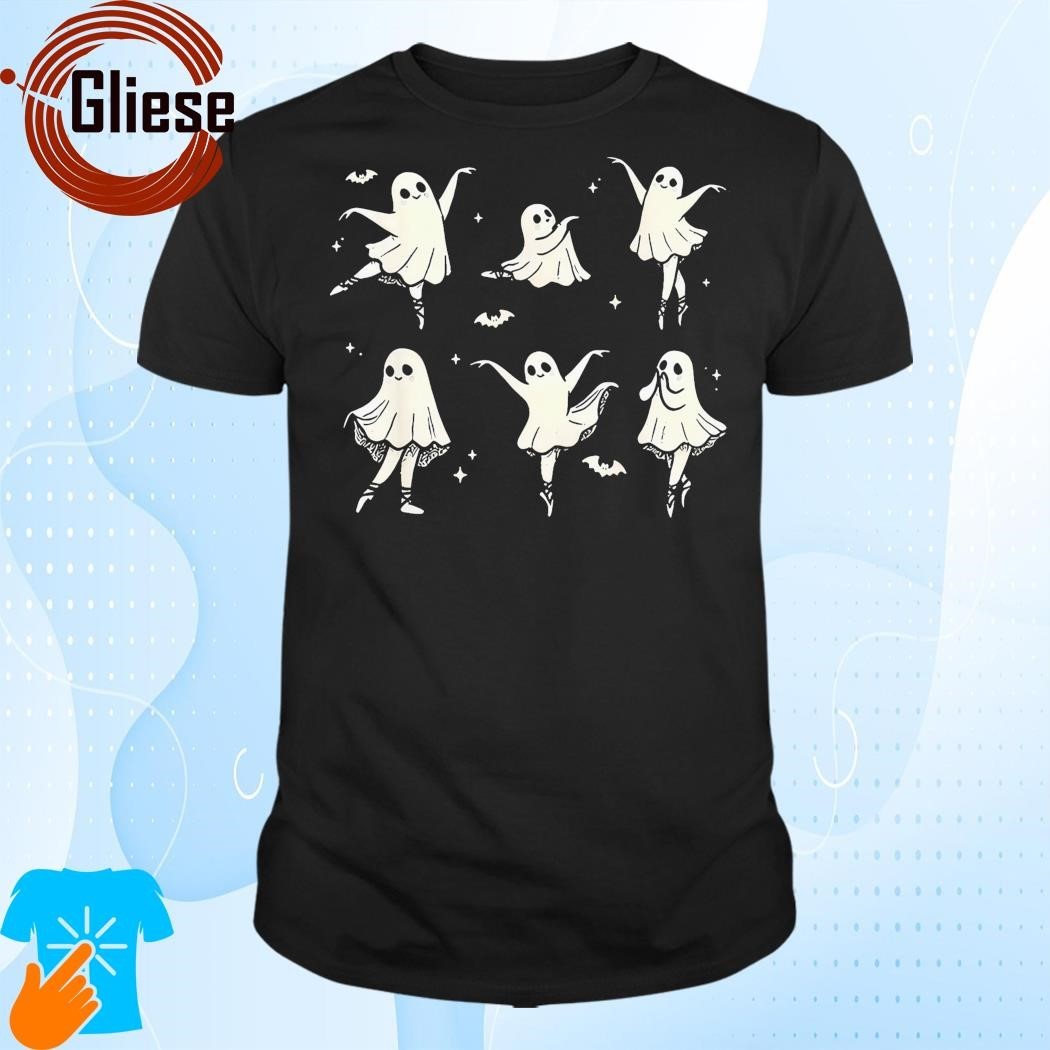 Ballet Ghost Ballet Dancer Spooky Dance Kids Halloween T Shirt ...