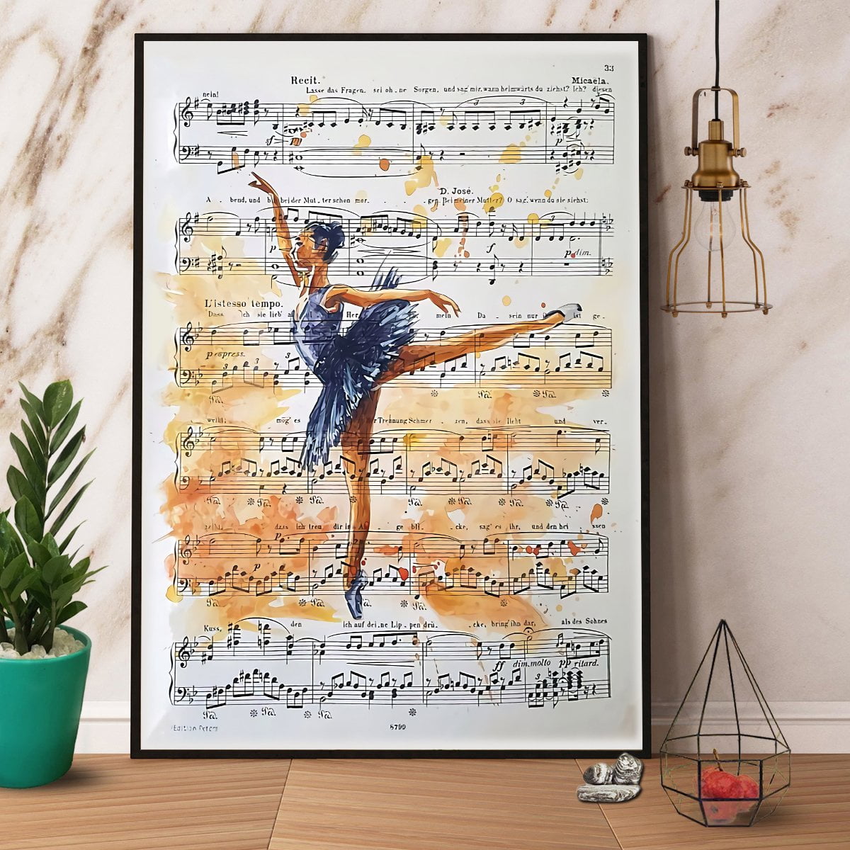 Ballet Girl And Music Sheet Dancer Decor Paper Poster No Frame Matte ...