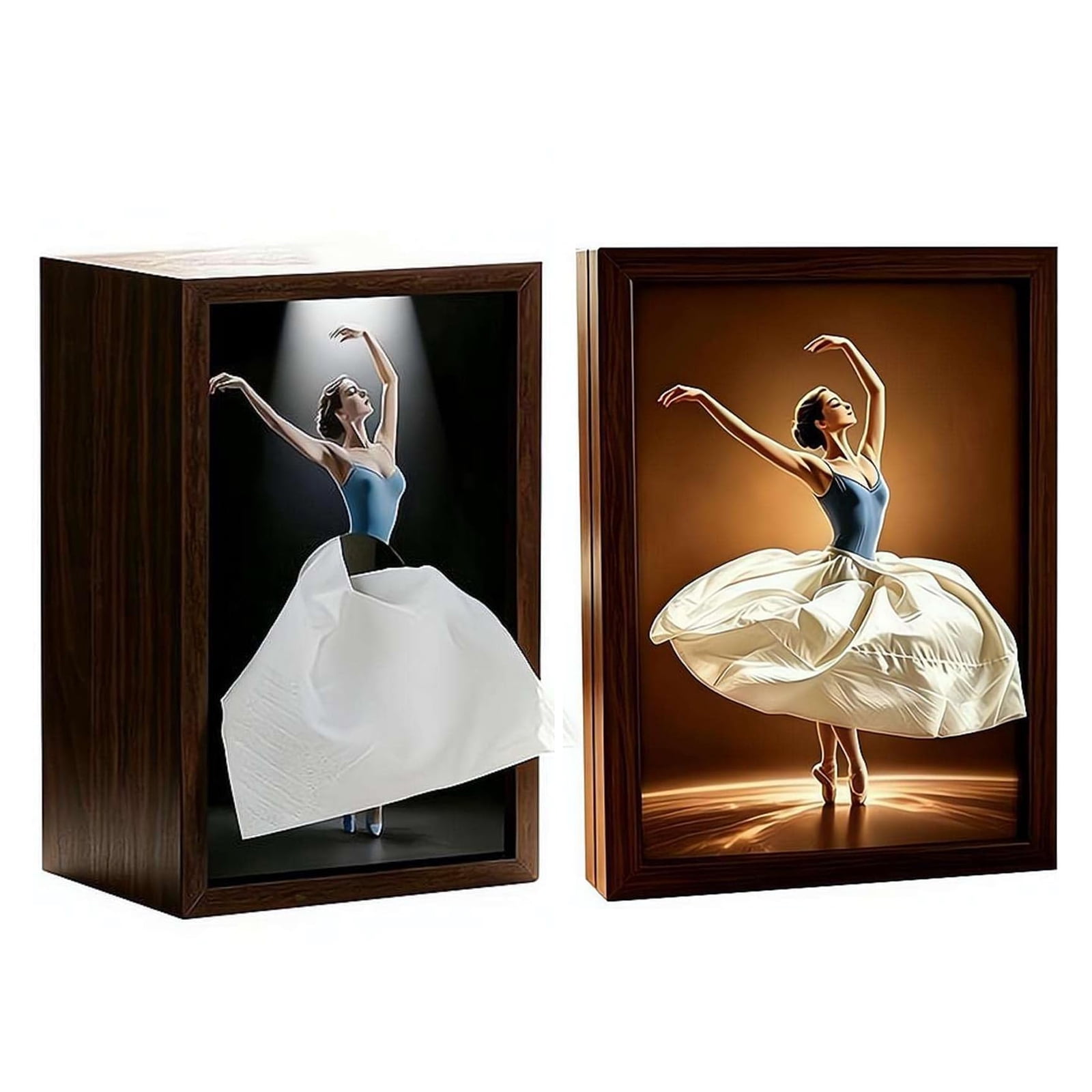 Ballet Girl Art Decorative Tissue Holder Wooden Desktop Napkin Holder ...