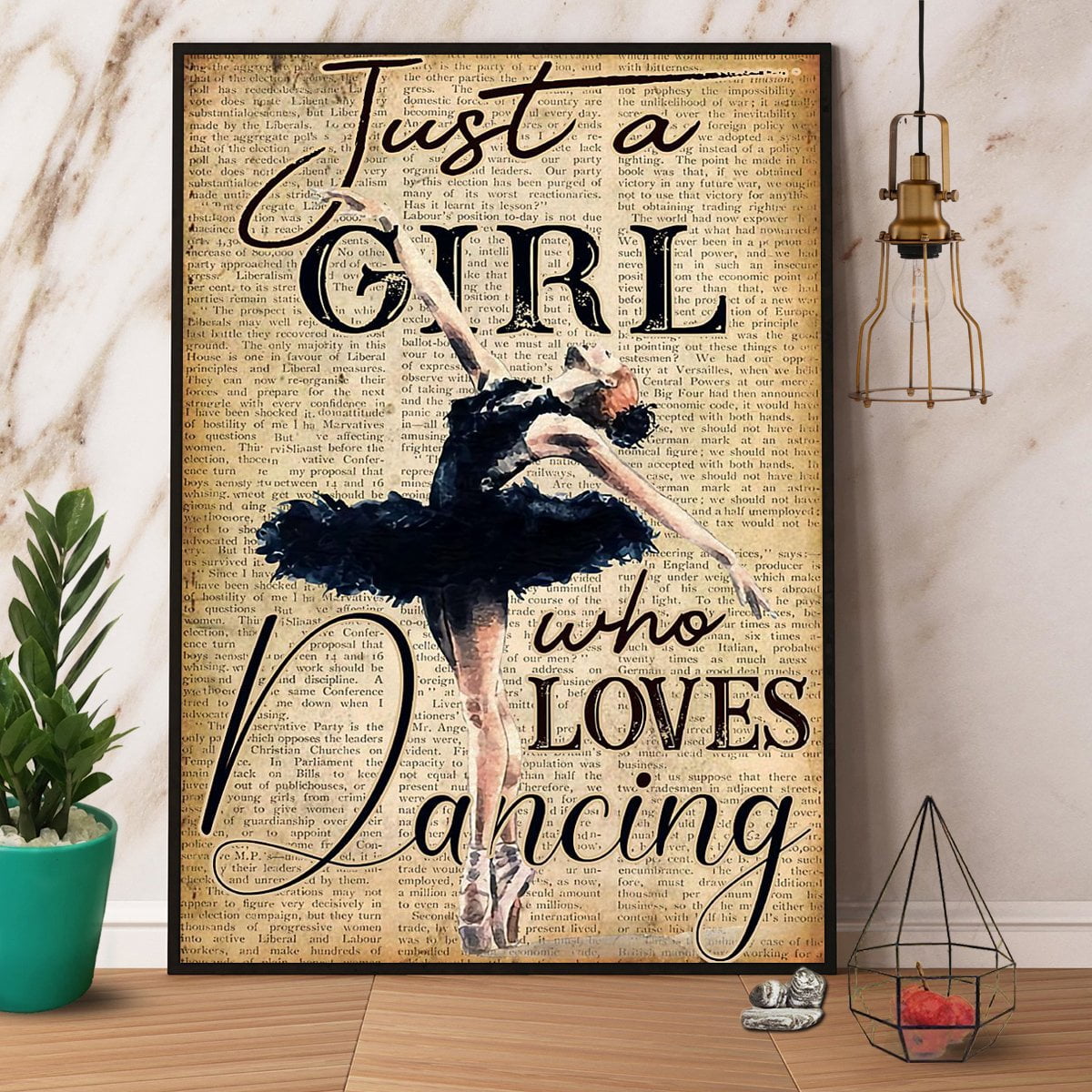 Ballet Girl Just A Girl Who Loves Dancing Paper Poster No Frame 16 x 24 ...
