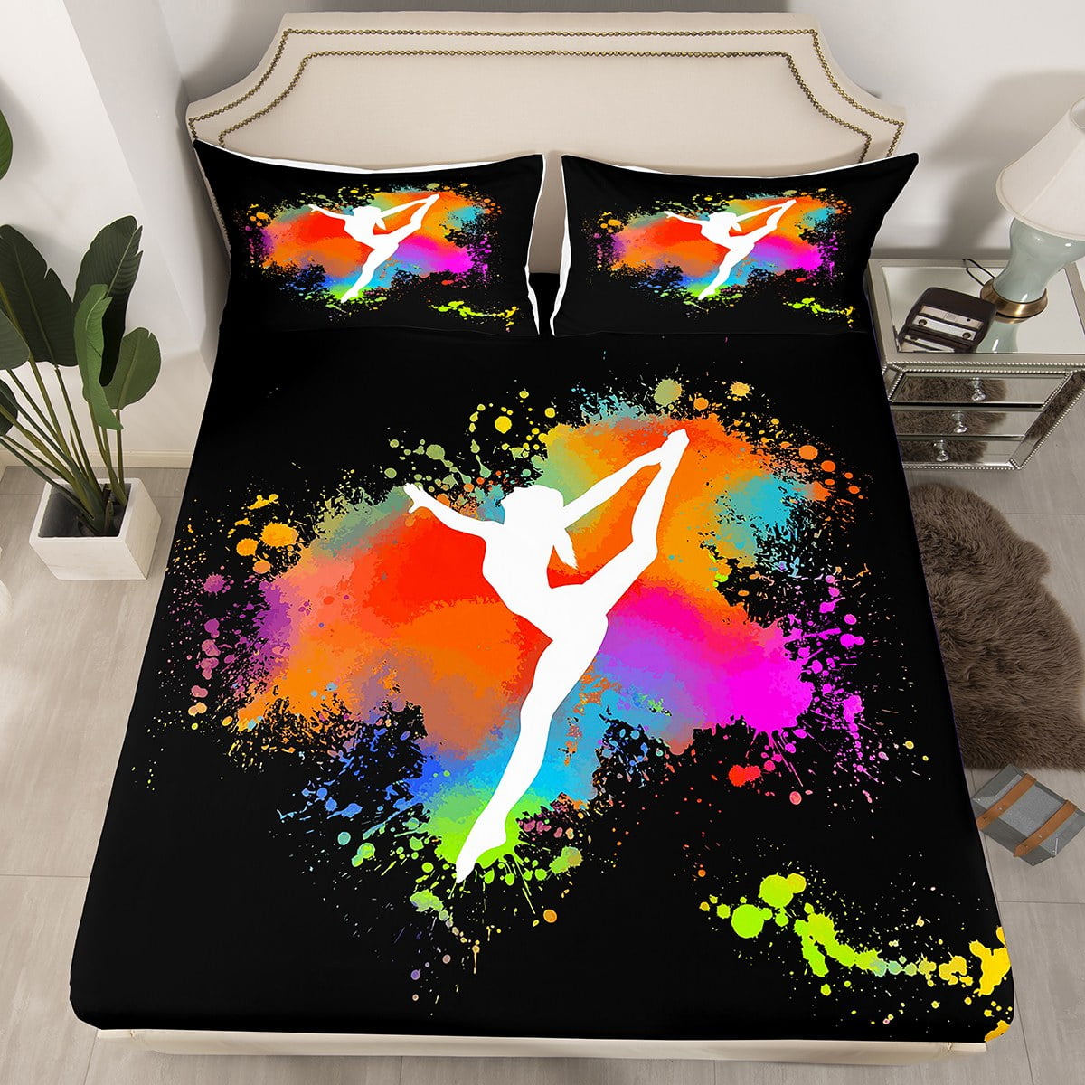 Ballet Girls Bed Sheets,Ballerina Ballet Dancer Sheets,Watercolor ...