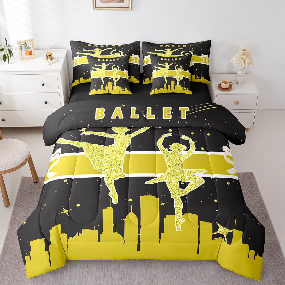 Ballet Girls Full Comforter Set 7 Pieces Dance Bedding Comforter Sets ...