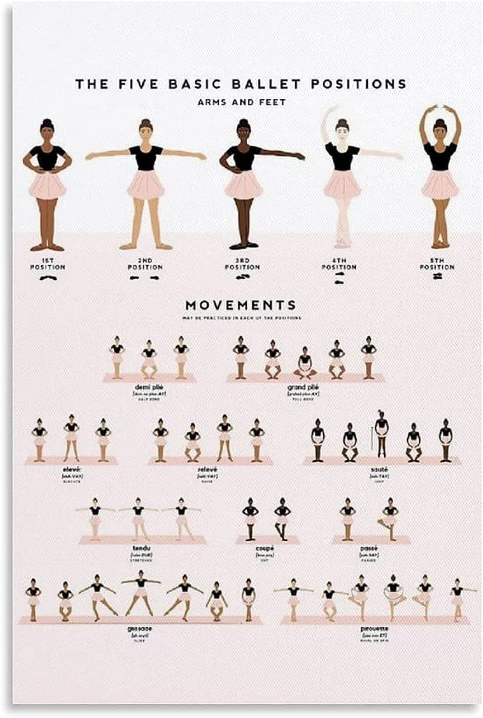 Ballet Knowledge Metal Signs The Five Basic Ballet Positions Posters ...