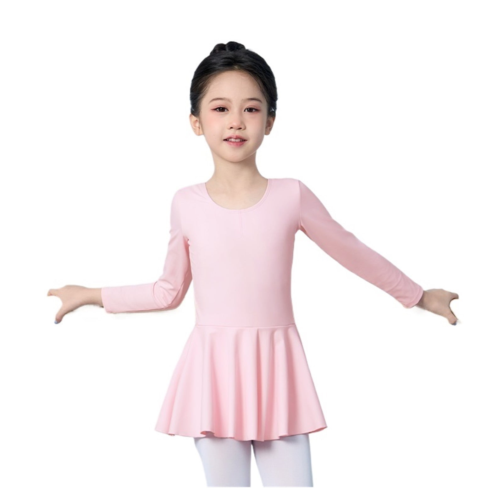 Ballet Leotard Dress Pink Dance Leotard with Tutu Short Sleeve ...