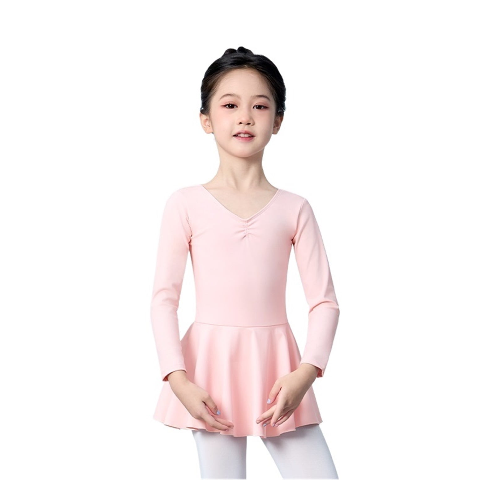 Ballet Leotard Dress Pink Dance Leotard with Tutu Short Sleeve ...