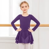 Ballet Leotards for Girls Dance Leotards with Skirt Gymnastic Ballerina ...