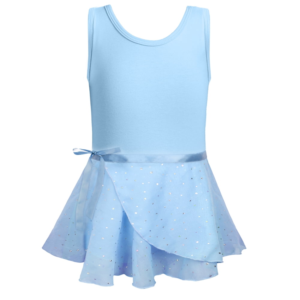 Ballet Leotards for Girls Shiny Dance Skirt One-piece Training Suit ...