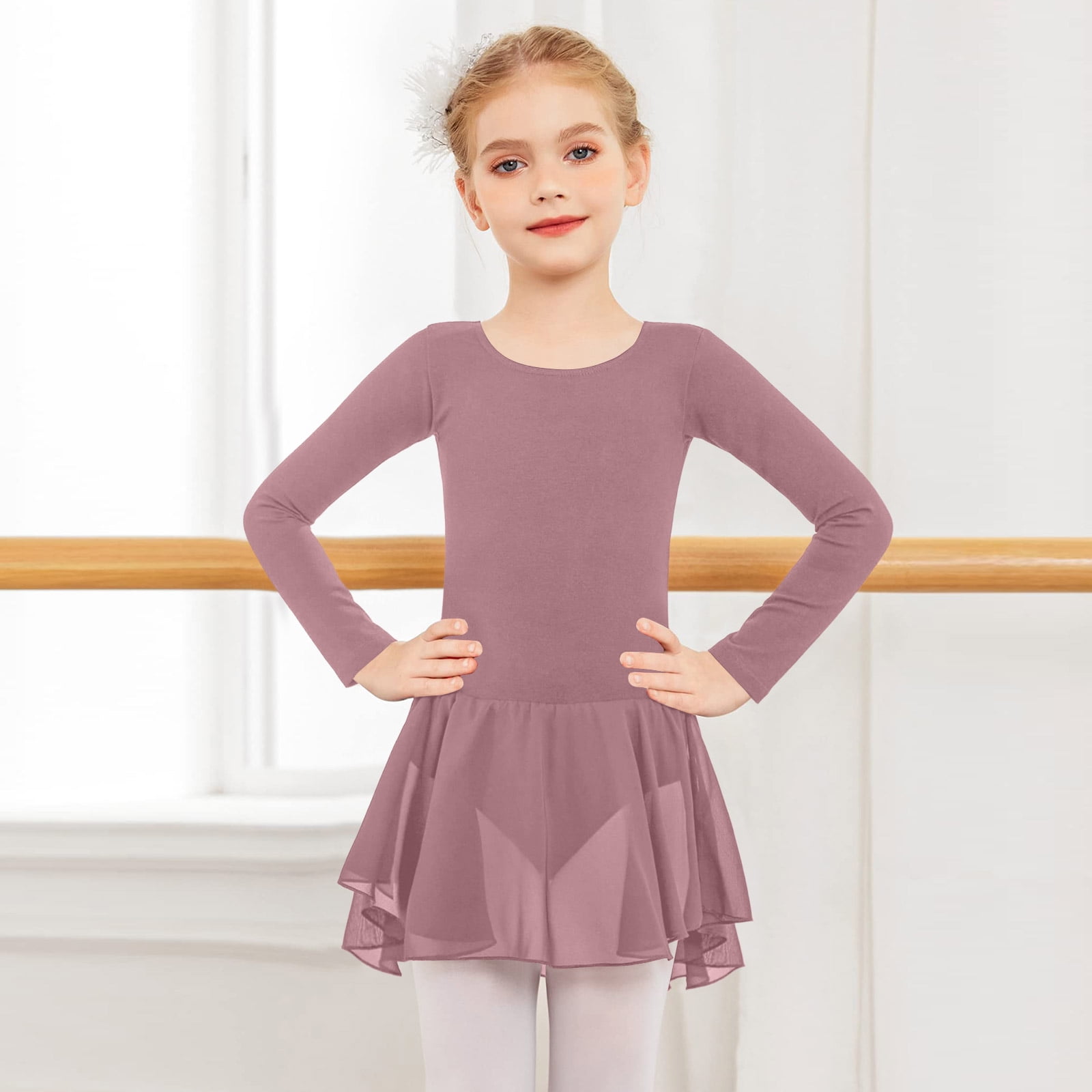 Ballet Leotards for Girls Toddler Classic Long Sleeve Criss-Cross Back ...