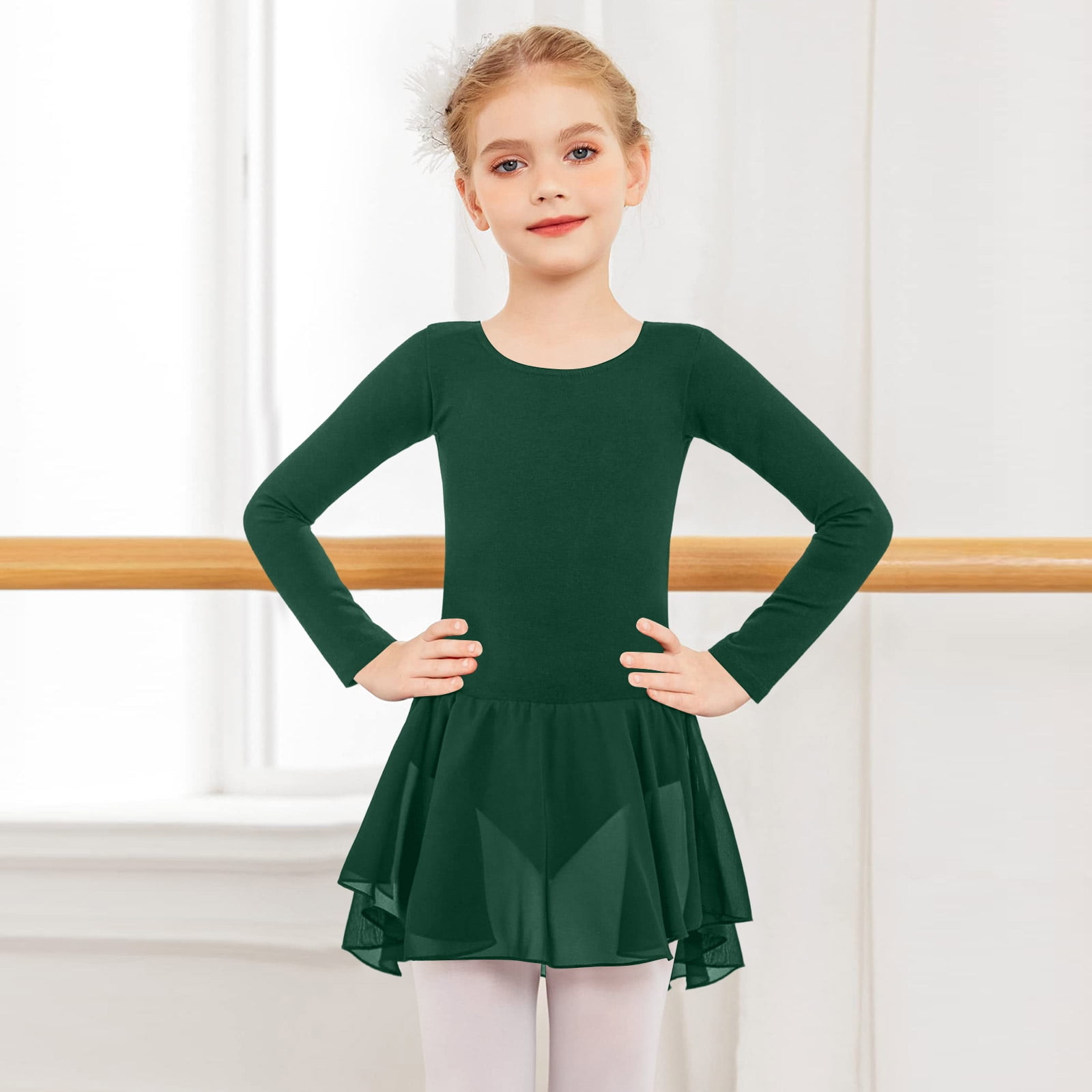 Ballet Leotards for Girls Toddler Classic Long Sleeve Criss-Cross Back ...