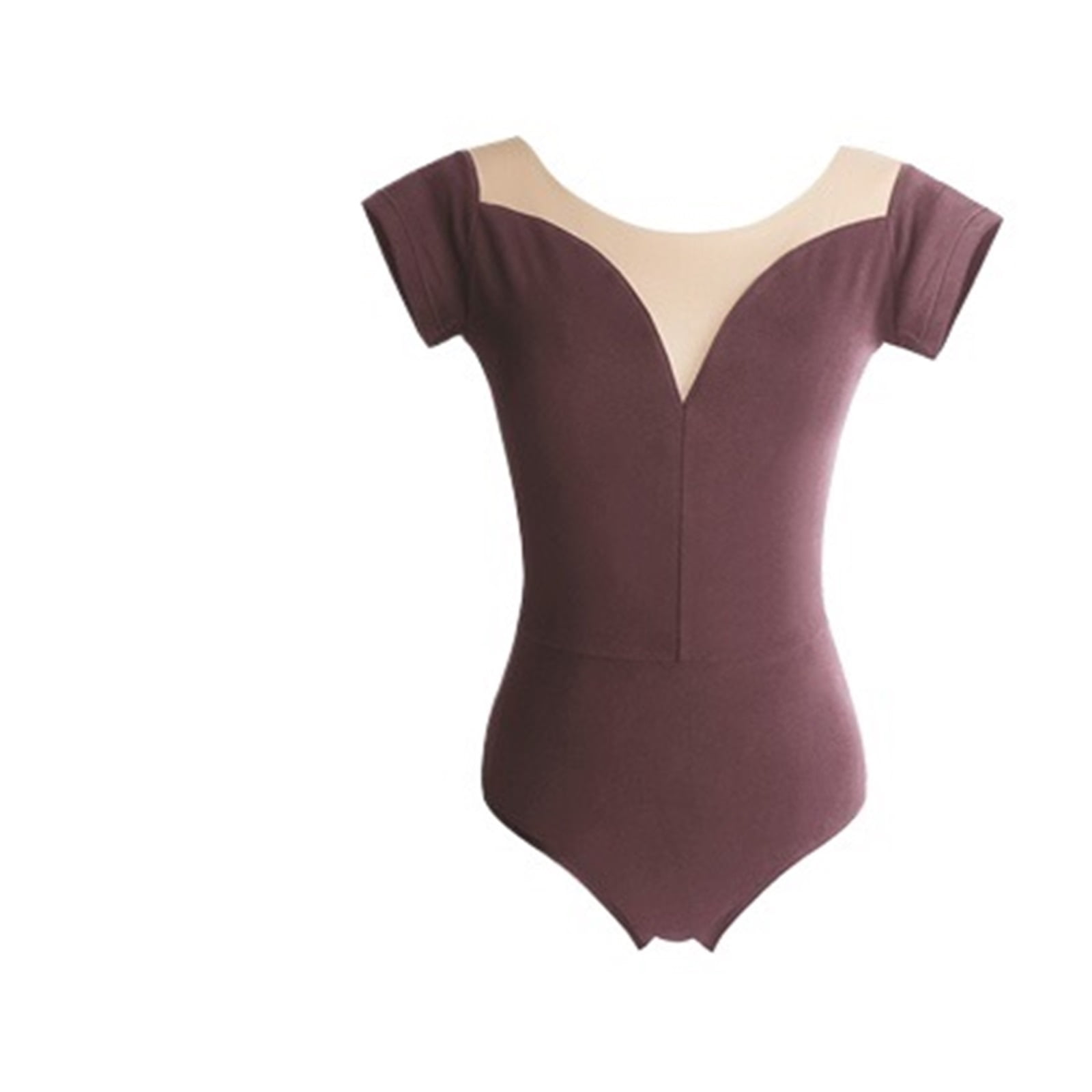 Ballet Leotards for Girls Women Sexy Neckline Cotton Soft Mesh ...
