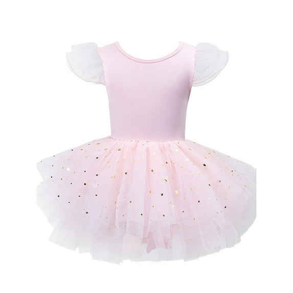 Ballet Leotards for Girls with Tutu Skirts Ruffle Sleeve Elegant ...