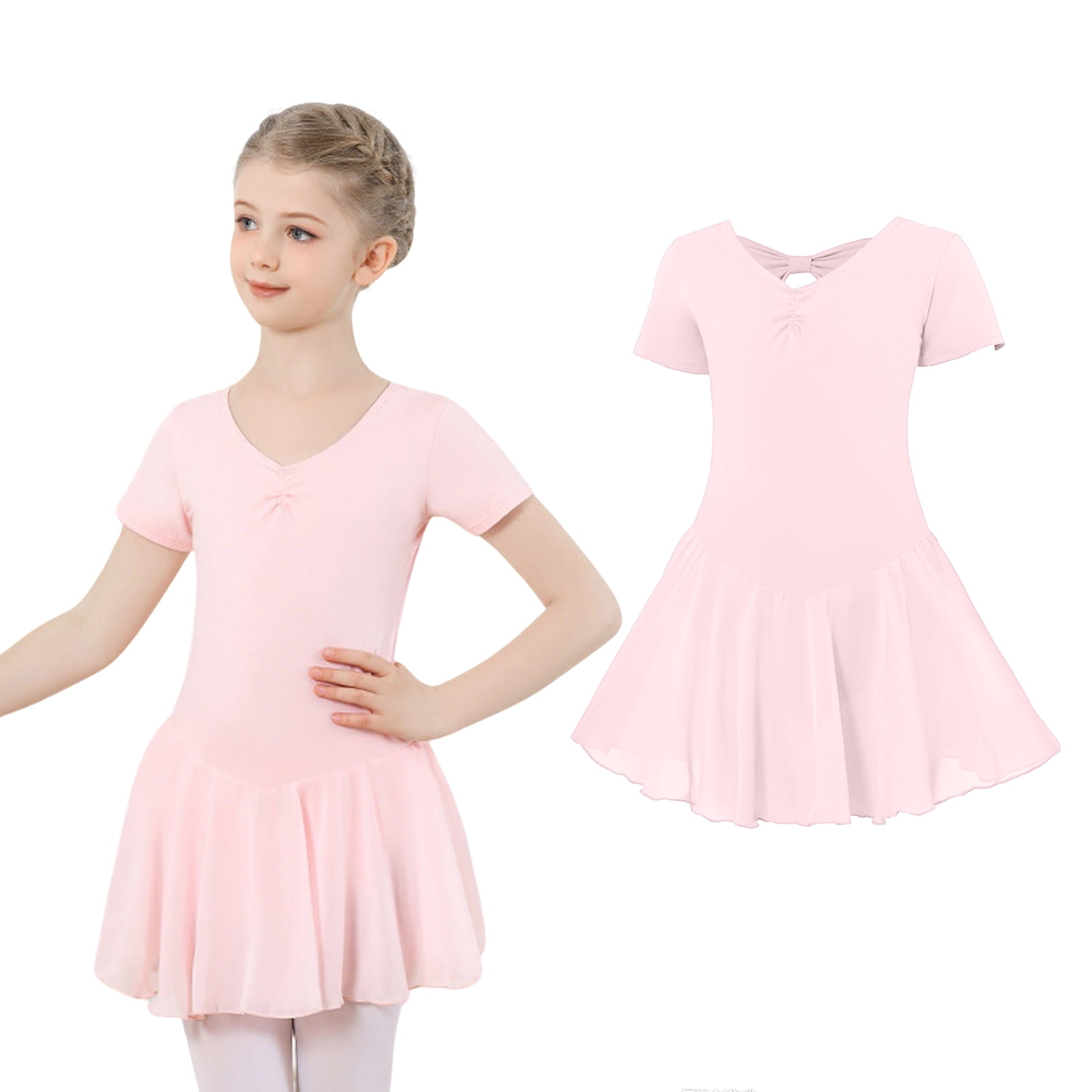 Ballet Leotards for Teens Short Sleeve Pink Ballet Leotard for Girls ...