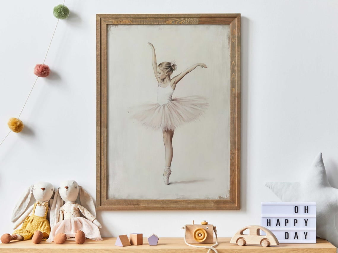 Ballet Nursery Decor, Ballerina Wall Art Girl, Vintage Girl Room ...