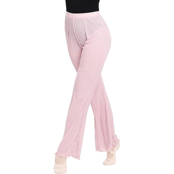 Ballet Pants, Adult High Waist Knit, Long, Flare, Warm-Up Dance Pants ...