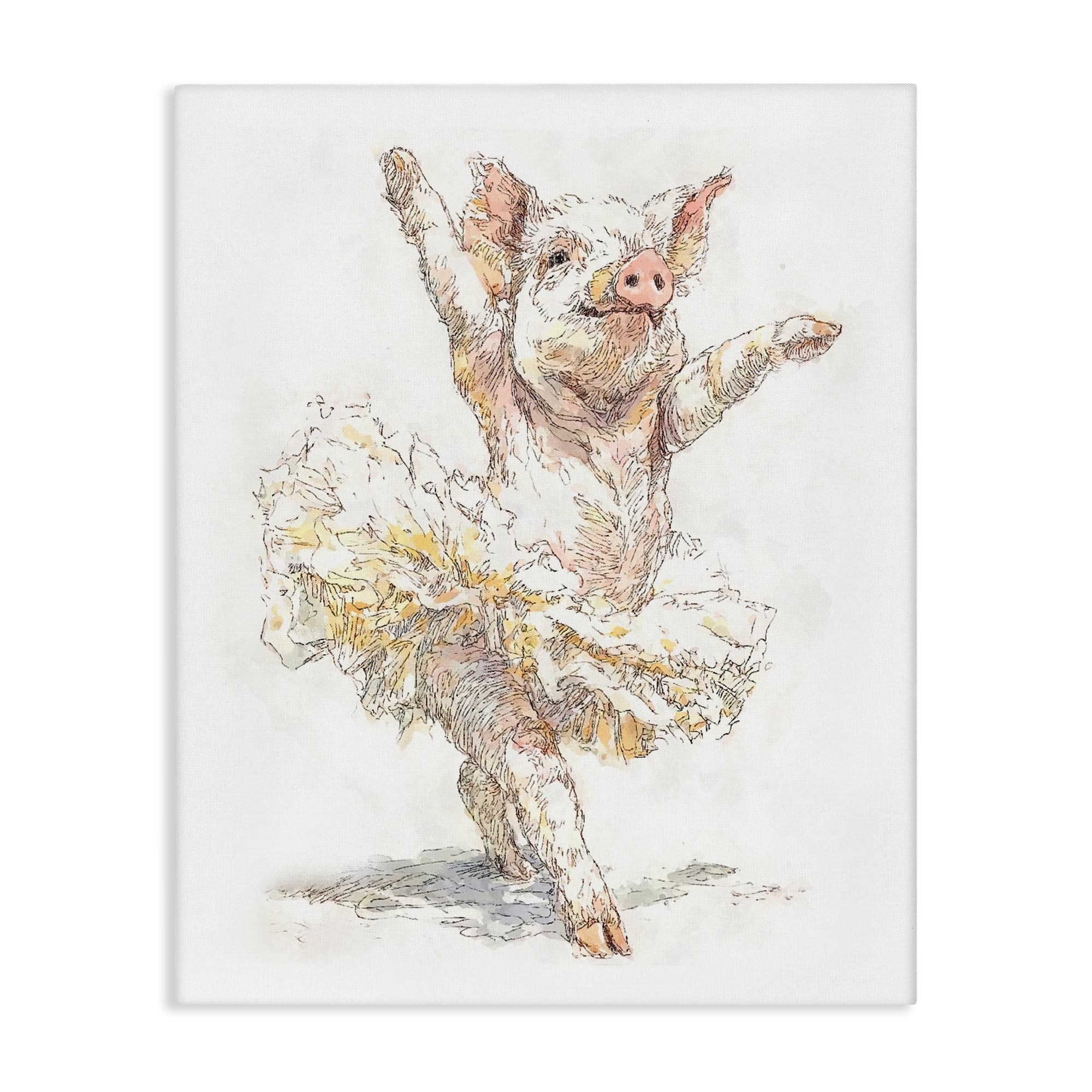 Ballet Pig Tutu Canvas Wall Art, design by Ziwei Li - Walmart.com