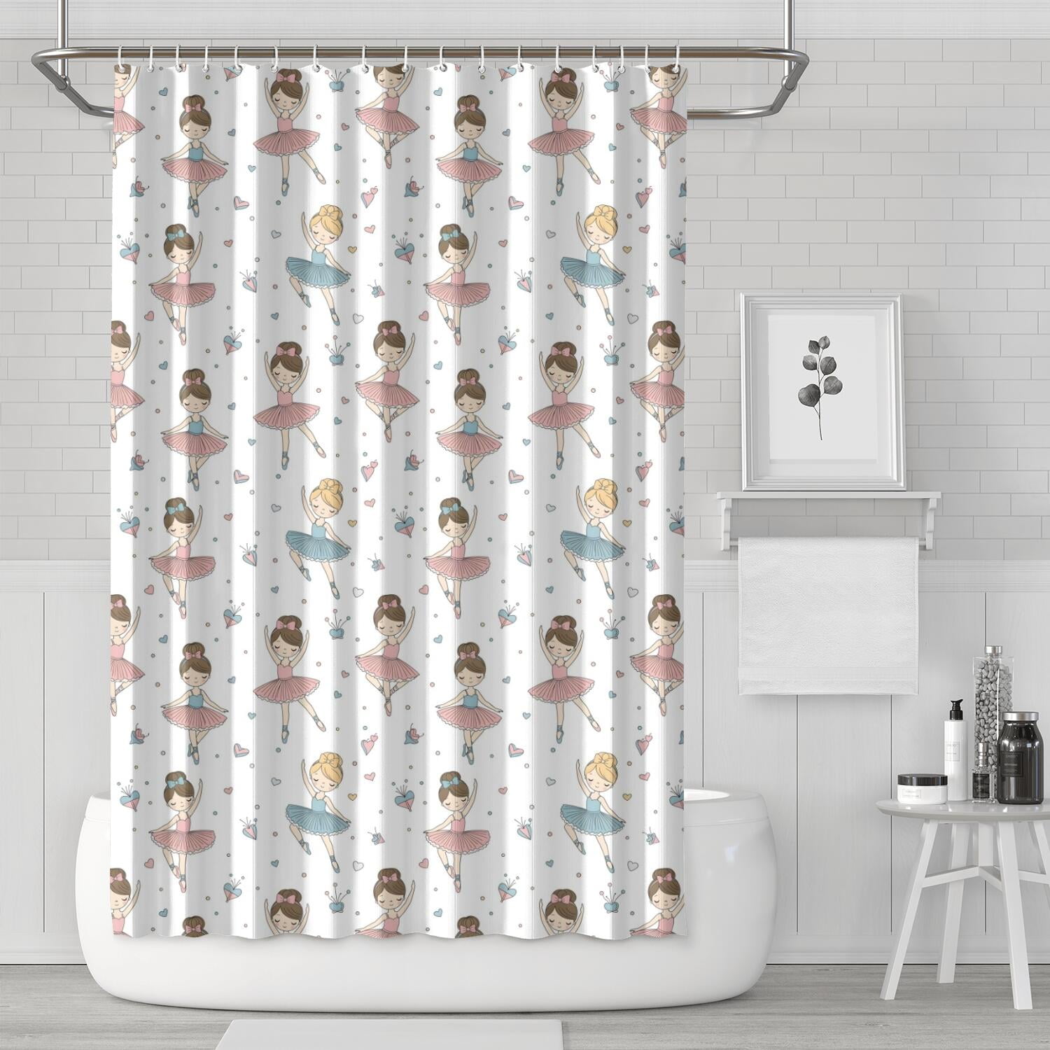Ballet Princess Pattern Shower Curtain 72"x72" ,Bathroom Decorative ...