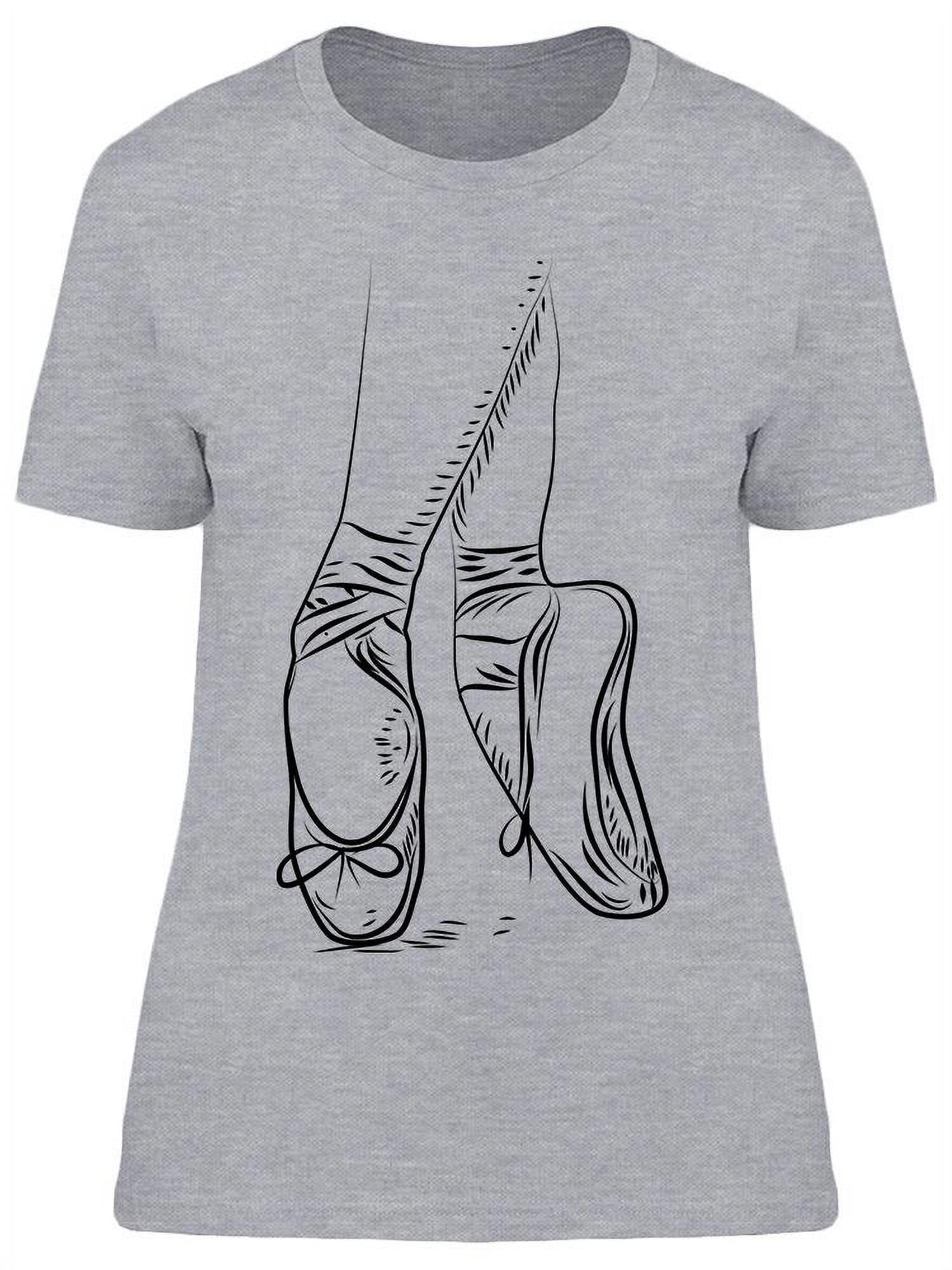 Ballet Shoes Sketch T-Shirt Women -Image by Shutterstock, Female Medium ...
