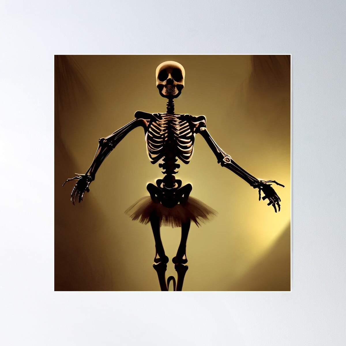 Ballet Skeleton Gothic Poster Wall Art, Modern Wall Decor For Living ...