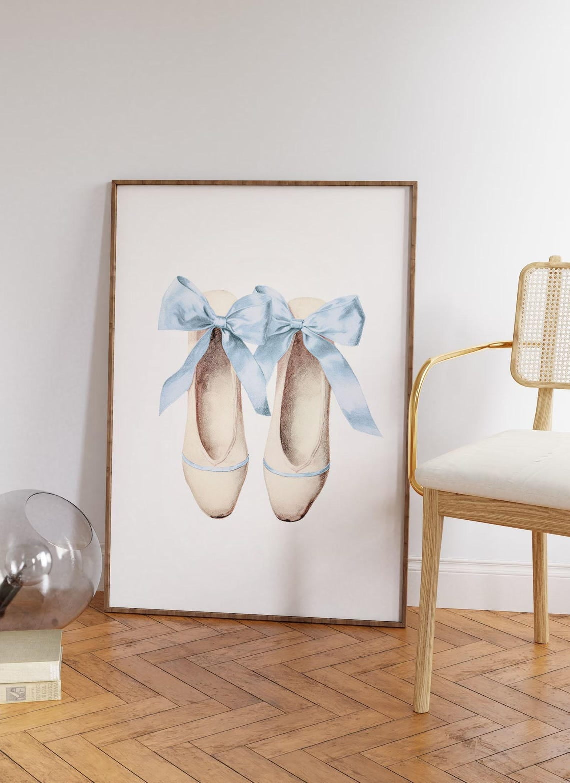 Ballet Slipper Vintage Retro Ballerina Decor Light Blue Aesthetic ...