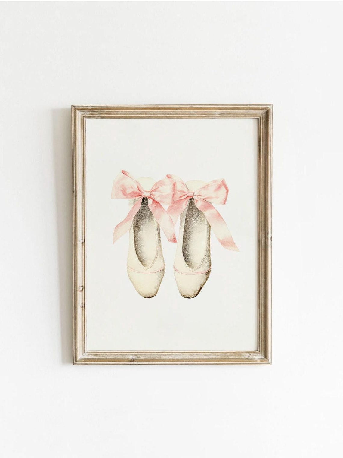 Ballet Slipper Vintage Retro Ballerina Decor Soft Pink Aesthetic able ...