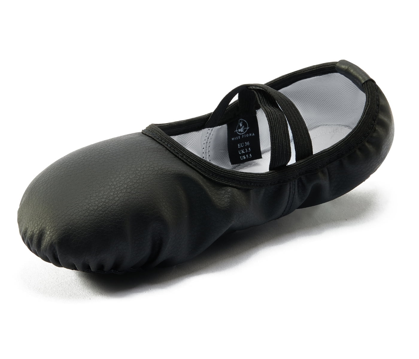 Ballet Soft PU Leather Dance Shoes No-Tie Ballerina Slippers for Women ...