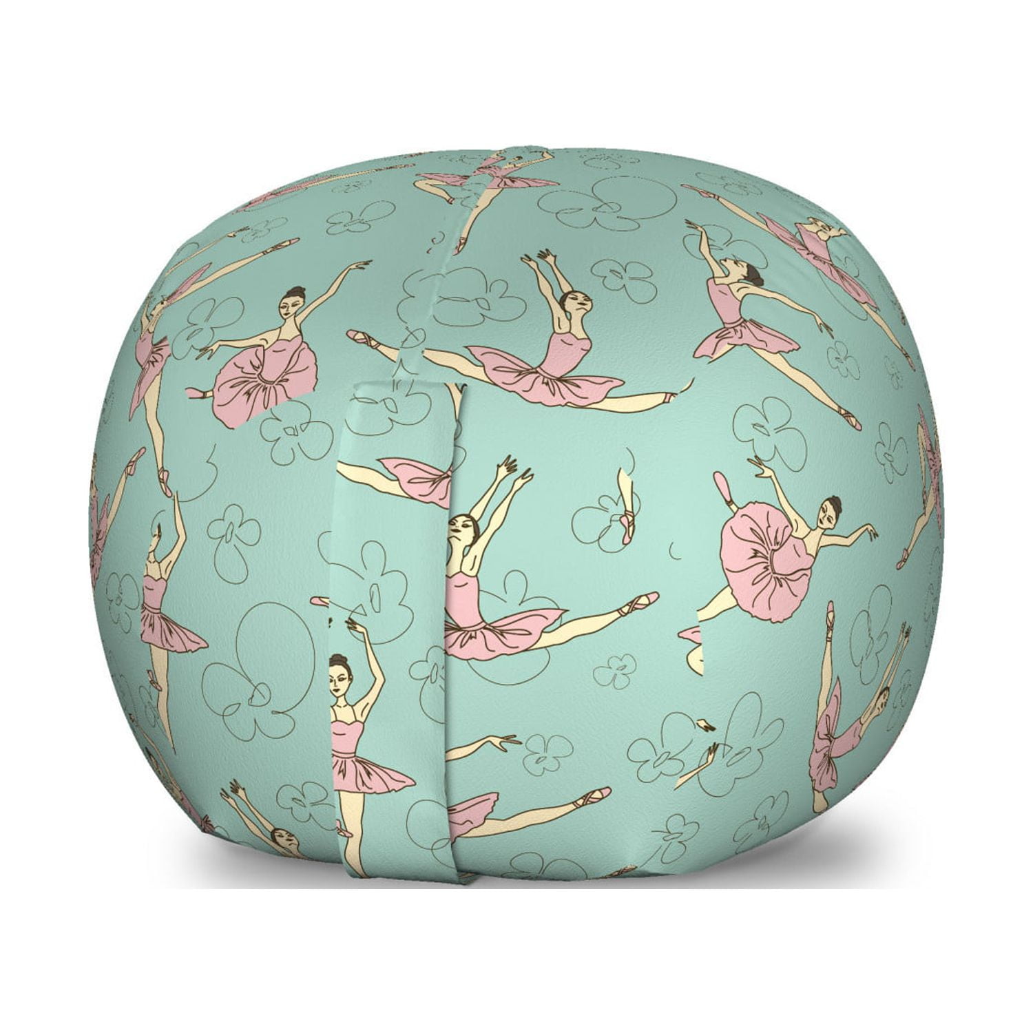 Ballet Storage Toy Bag Chair, Ballerinas Dancing in Various Poses Fine ...