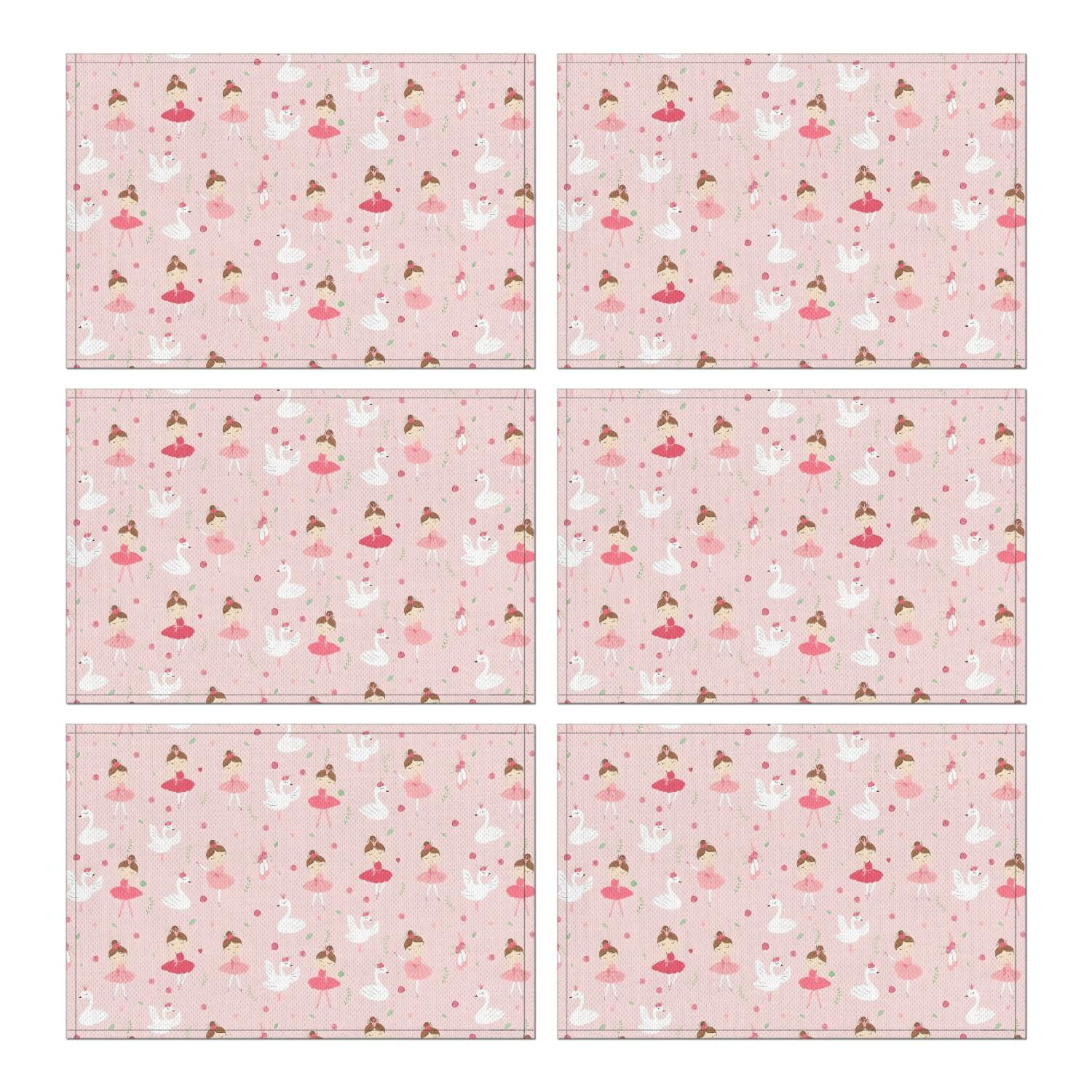 Ballet Swan Princess Pattern Summer Placemats Table Placemats Set Of 6 ...