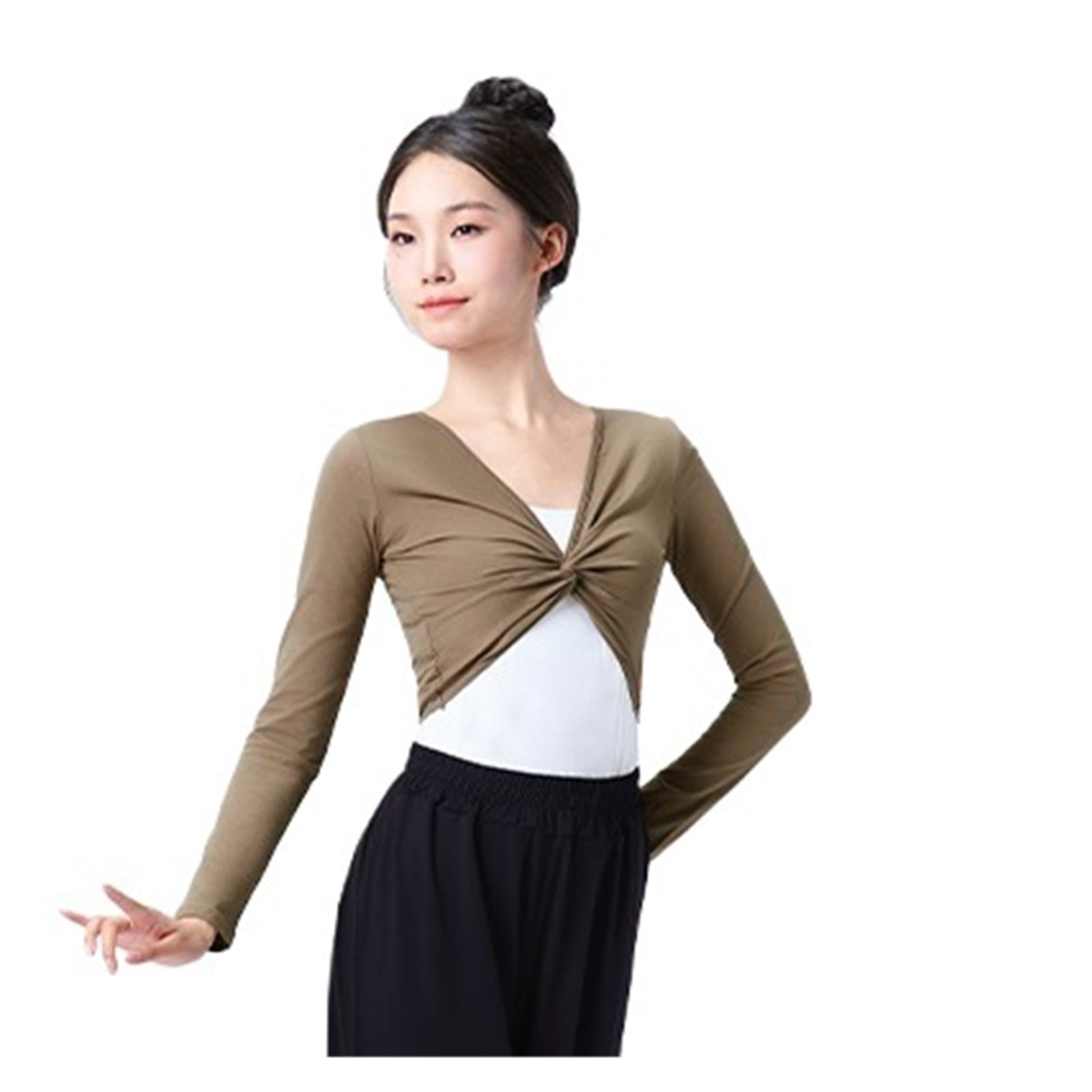 Ballet Tops Woman Dance Wrap Top Ballet Crop Top Coat Dance Shirt for ...