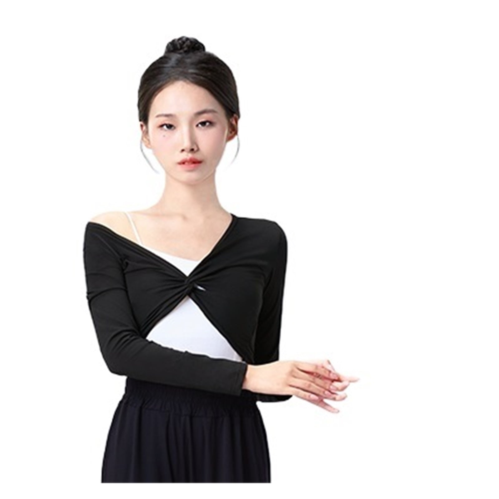 Ballet Tops Woman Dance Wrap Top Ballet Crop Top Coat Dance Shirt for ...