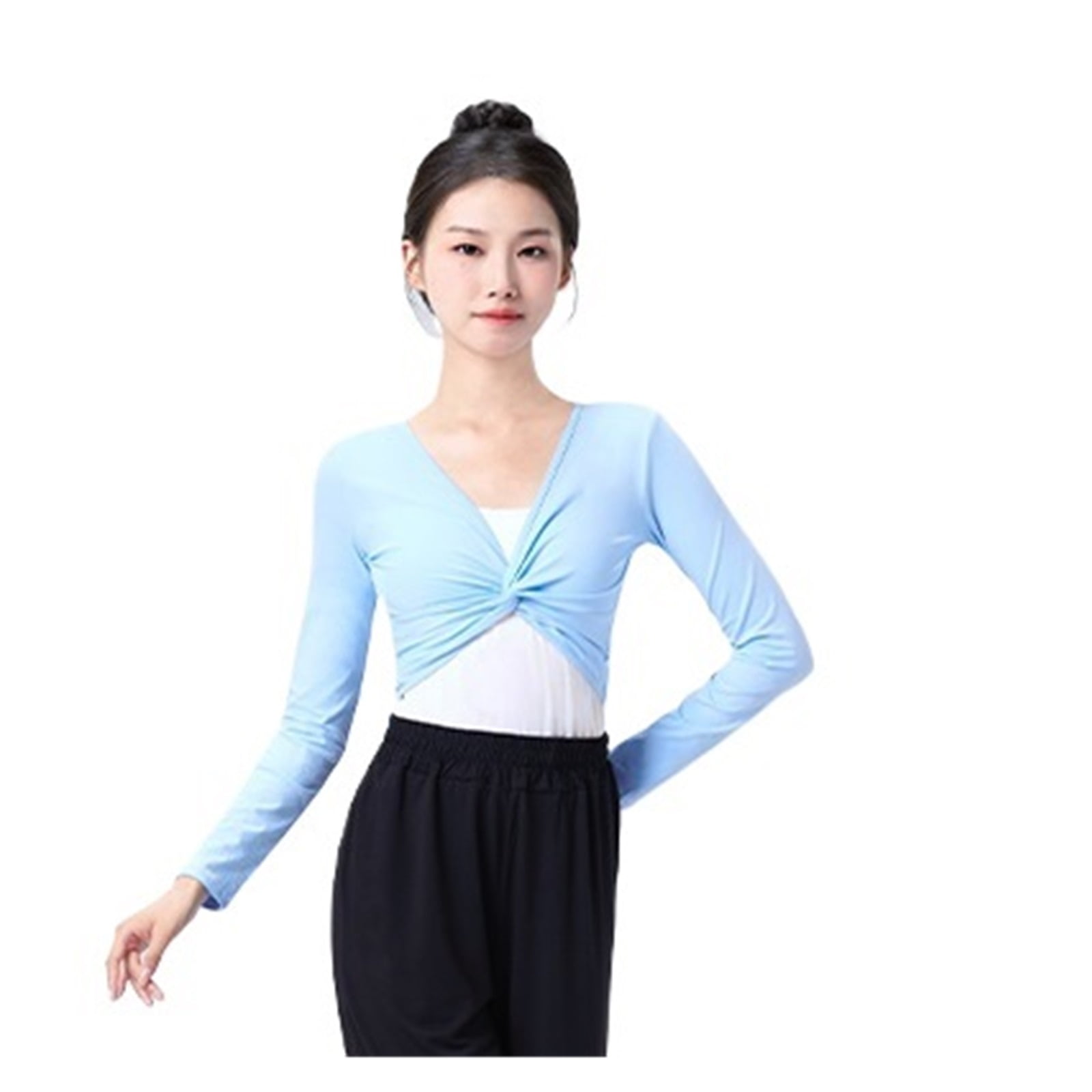 Ballet Tops Woman Dance Wrap Top Ballet Crop Top Coat Dance Shirt for ...