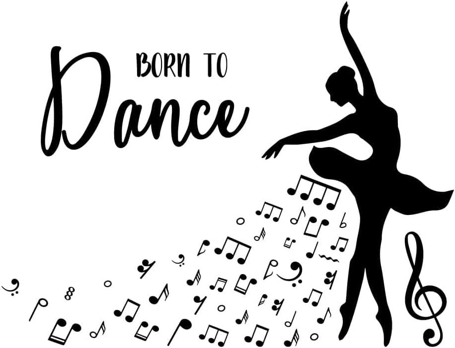 Ballet Wall Stickers Girl Dancing Decals Born to Dance Quotes Wall ...