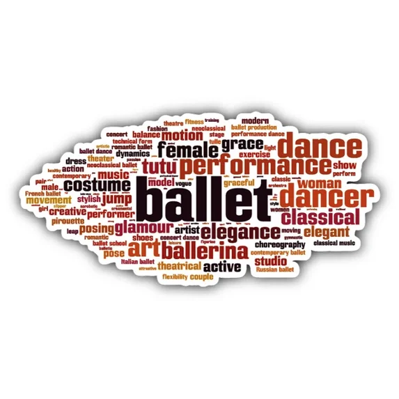 Ballet Word Cloud Car Sticker Phone Decal Water Bottle Stickers Car ...