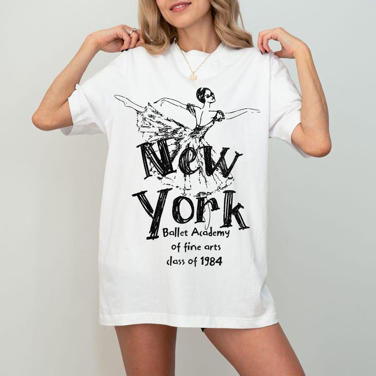Ballet dancer graphic T-EE, vintage wash ballerina T-shirt, new York ...