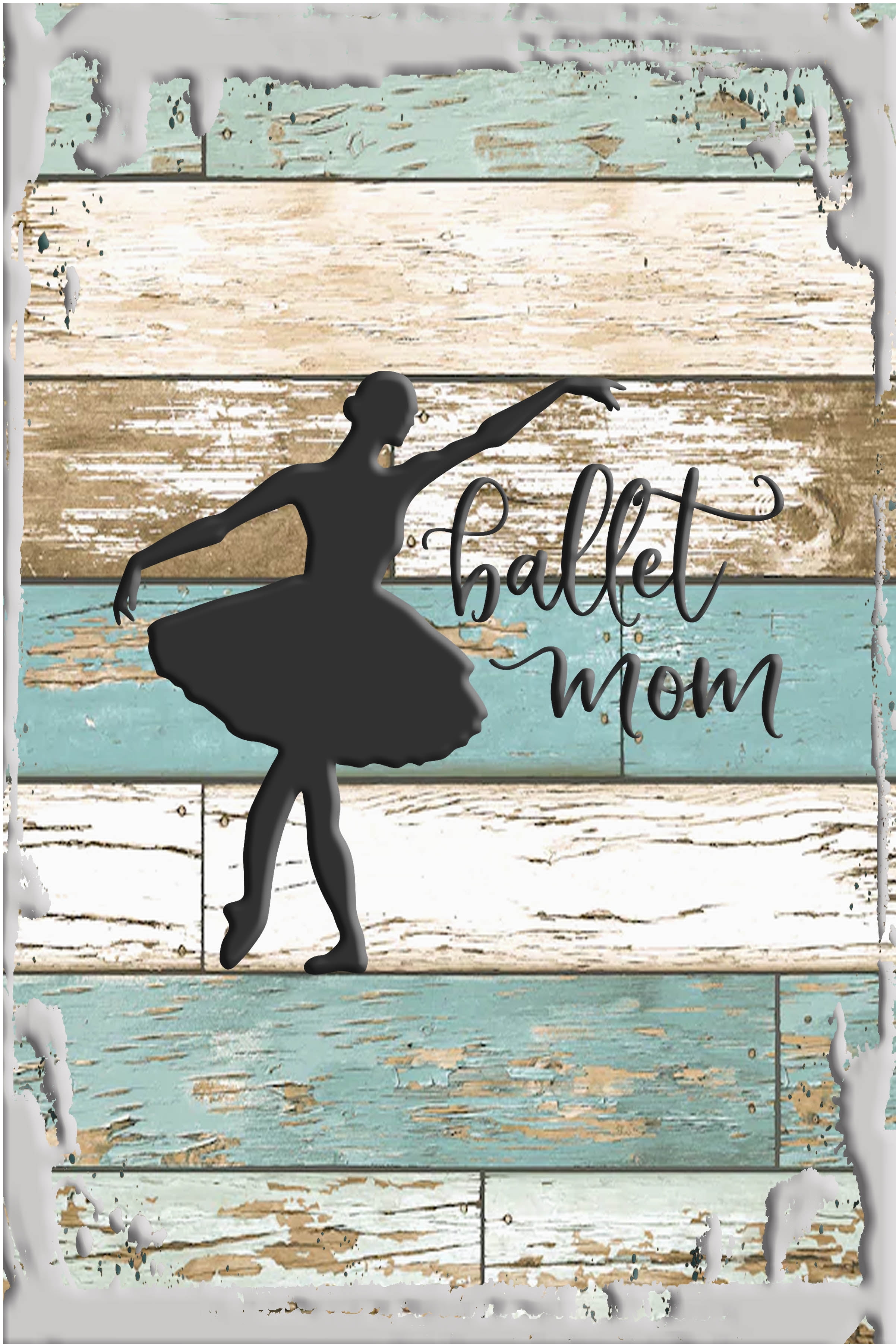 Ballet mom dancer silhouette cursive dance life pointe White Wall Art ...