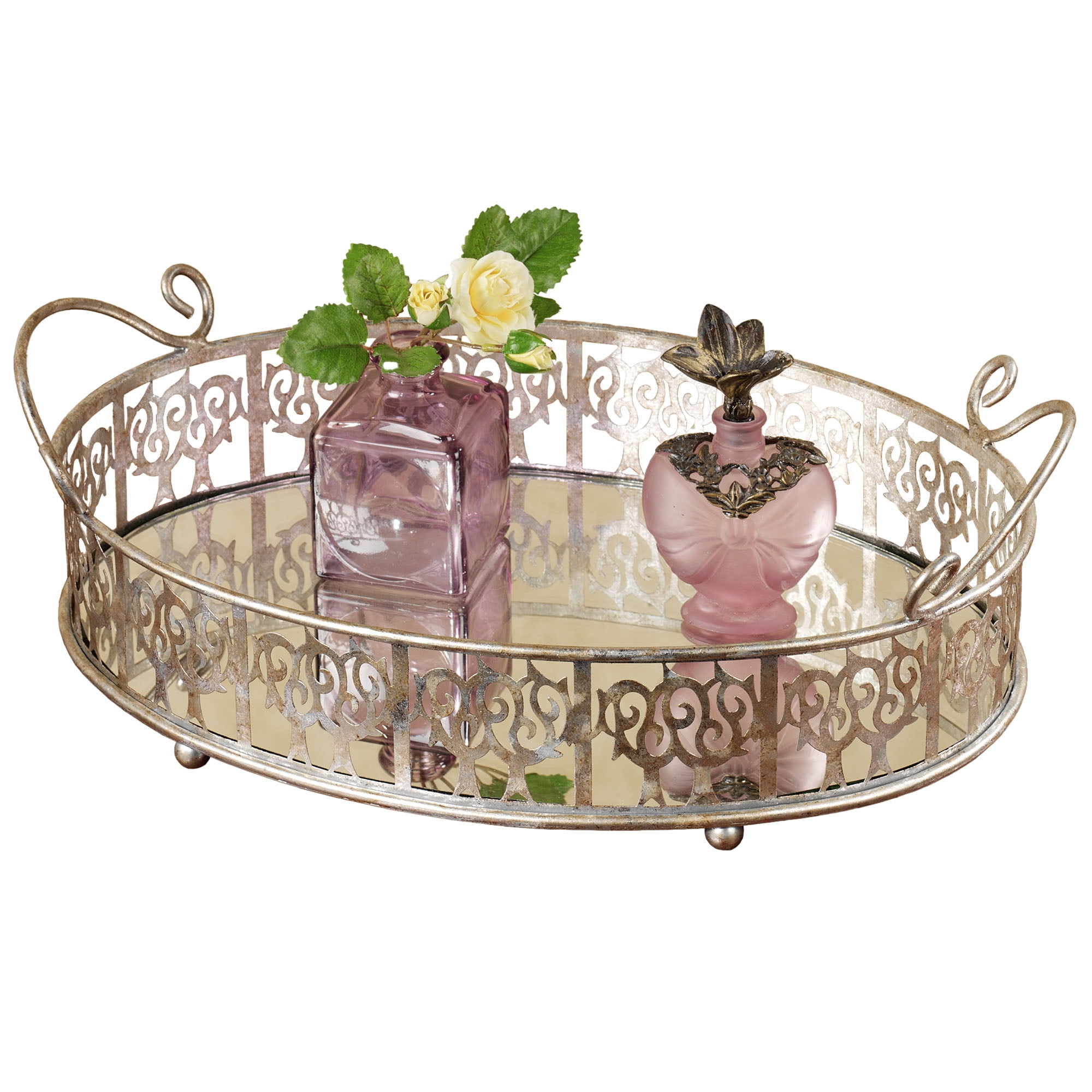 Ballina Mirrored Vanity Tray Gold Silver - Walmart.com
