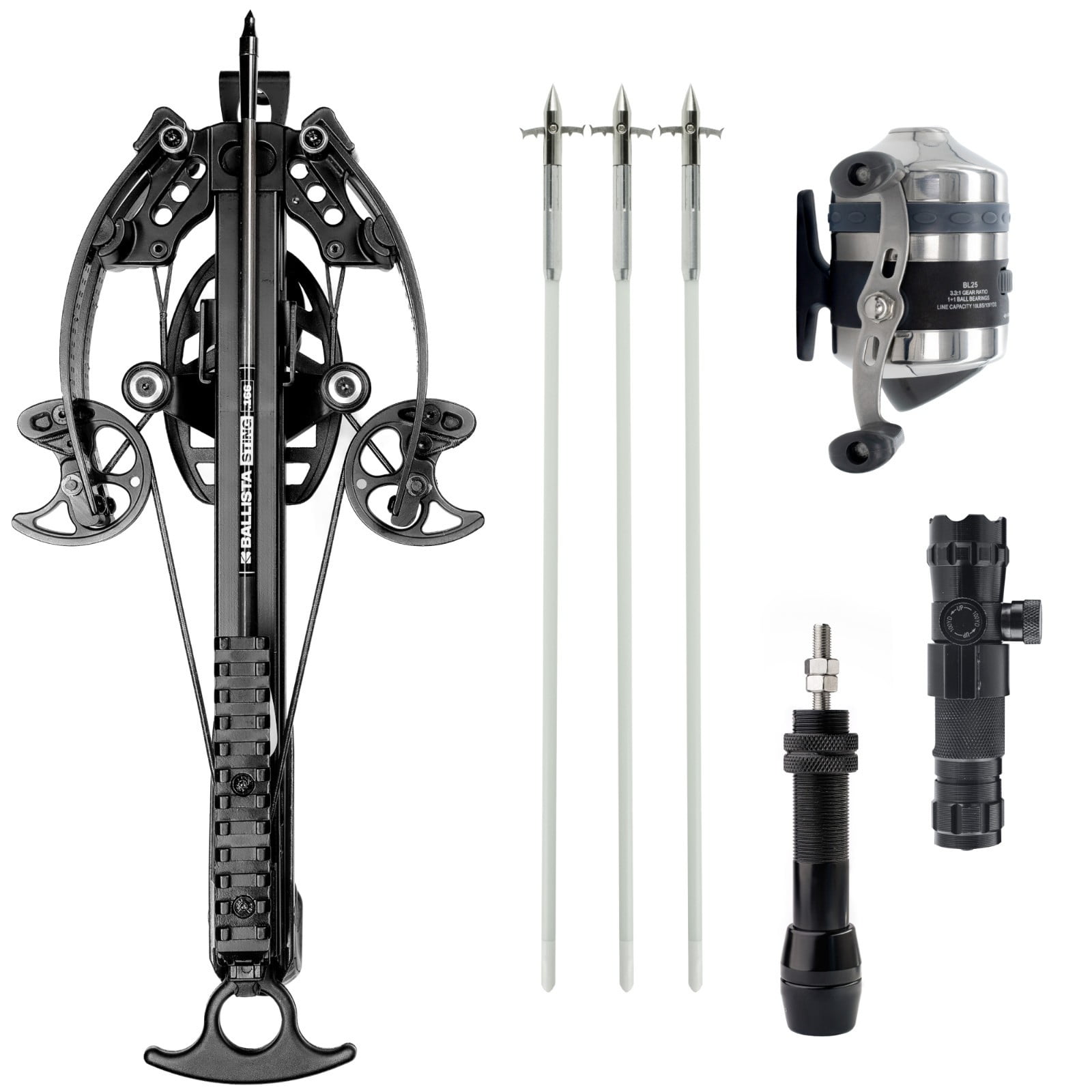 Ballista BAT Compound Crossbow with Bowfishing Arrows, Reel BL25, Reel ...