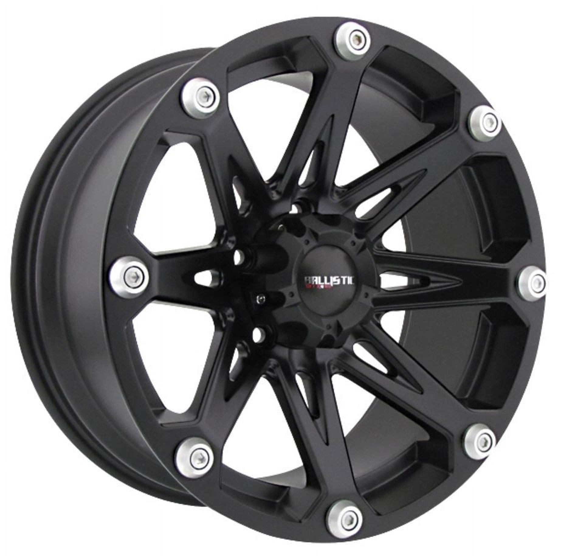 Ballistic 814 Jester 18x9.0 Flat Black Wheel W/Optional Red Inserts ...