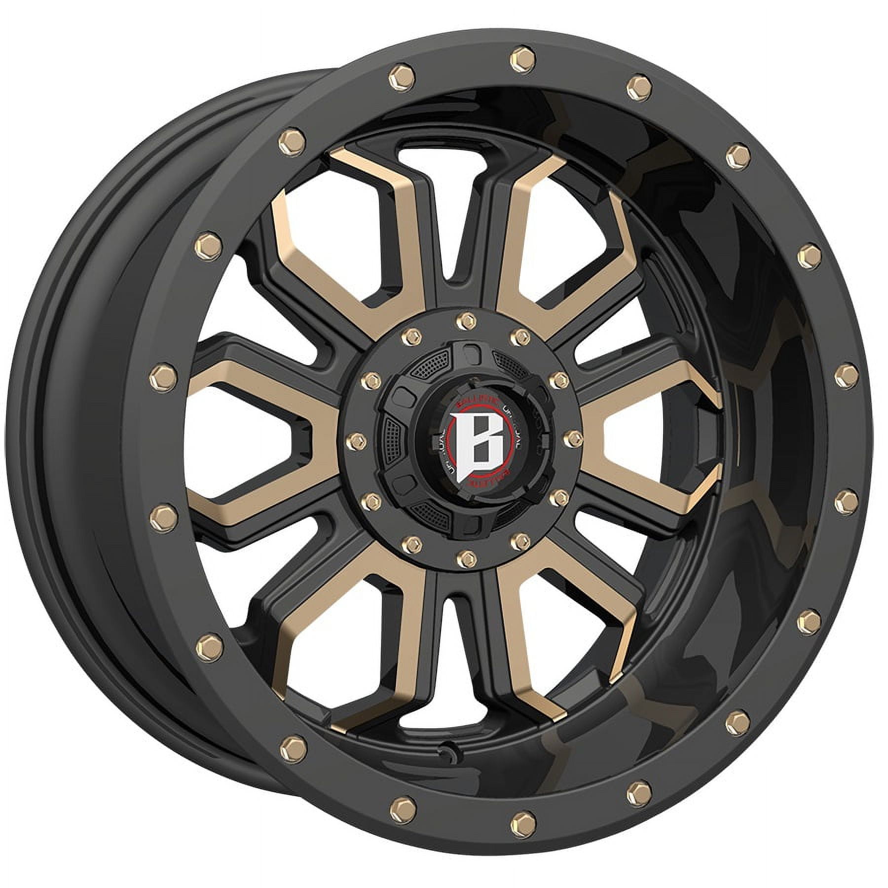 Ballistic Wheels 20x10 Flat Black With Bronze Accents Wheel - Not ...