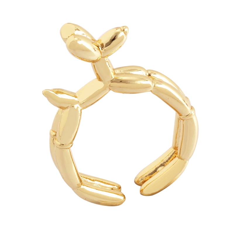 Ballon Dog Pet Puppy Enamel Finger Ring, Neon Pink Orange Blue Pendant ...