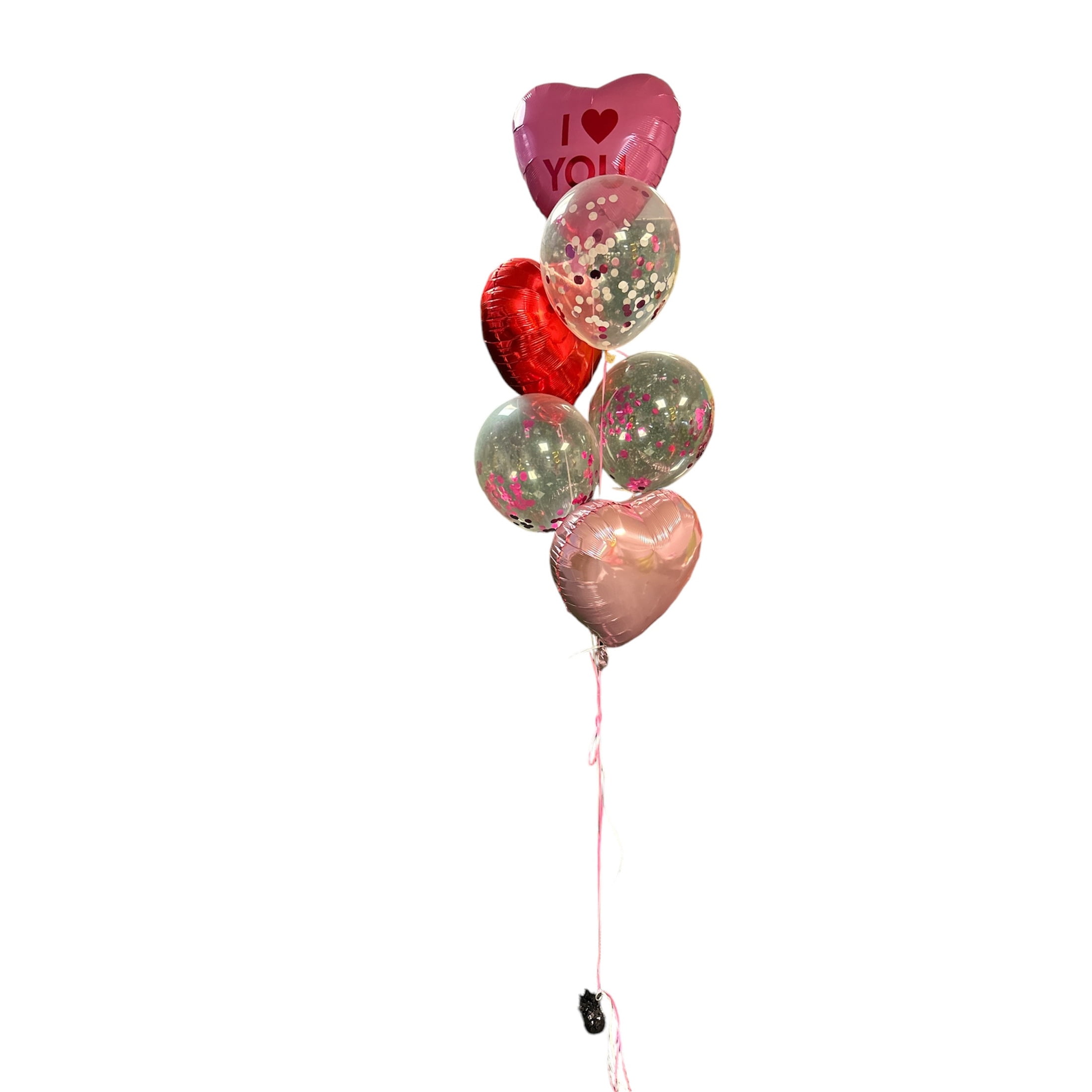 Ballooms of Houston Medium Sized Balloon Bouquet with Confetti Hearts ...