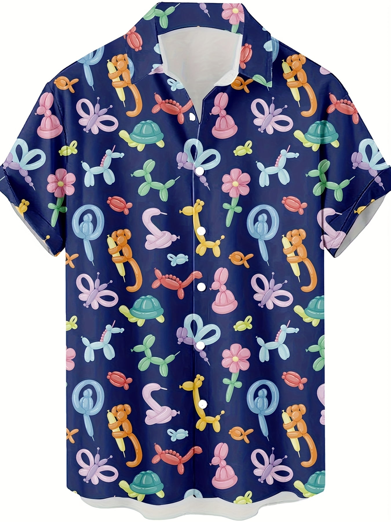 Balloon Animal Pattern 3D Printed Men's Shirt Casual Personality Hip ...