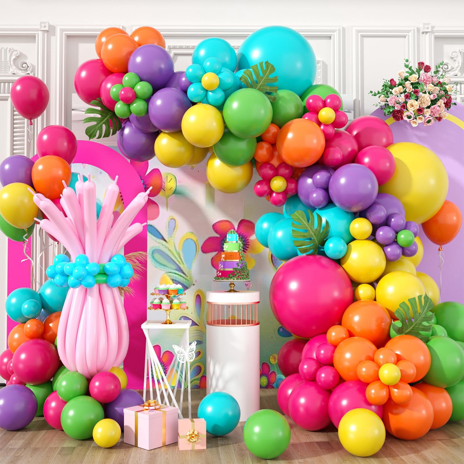 Balloon Arch Garland Kit,Green Pink Blue NSD3 Yellow Orange Balloons ...