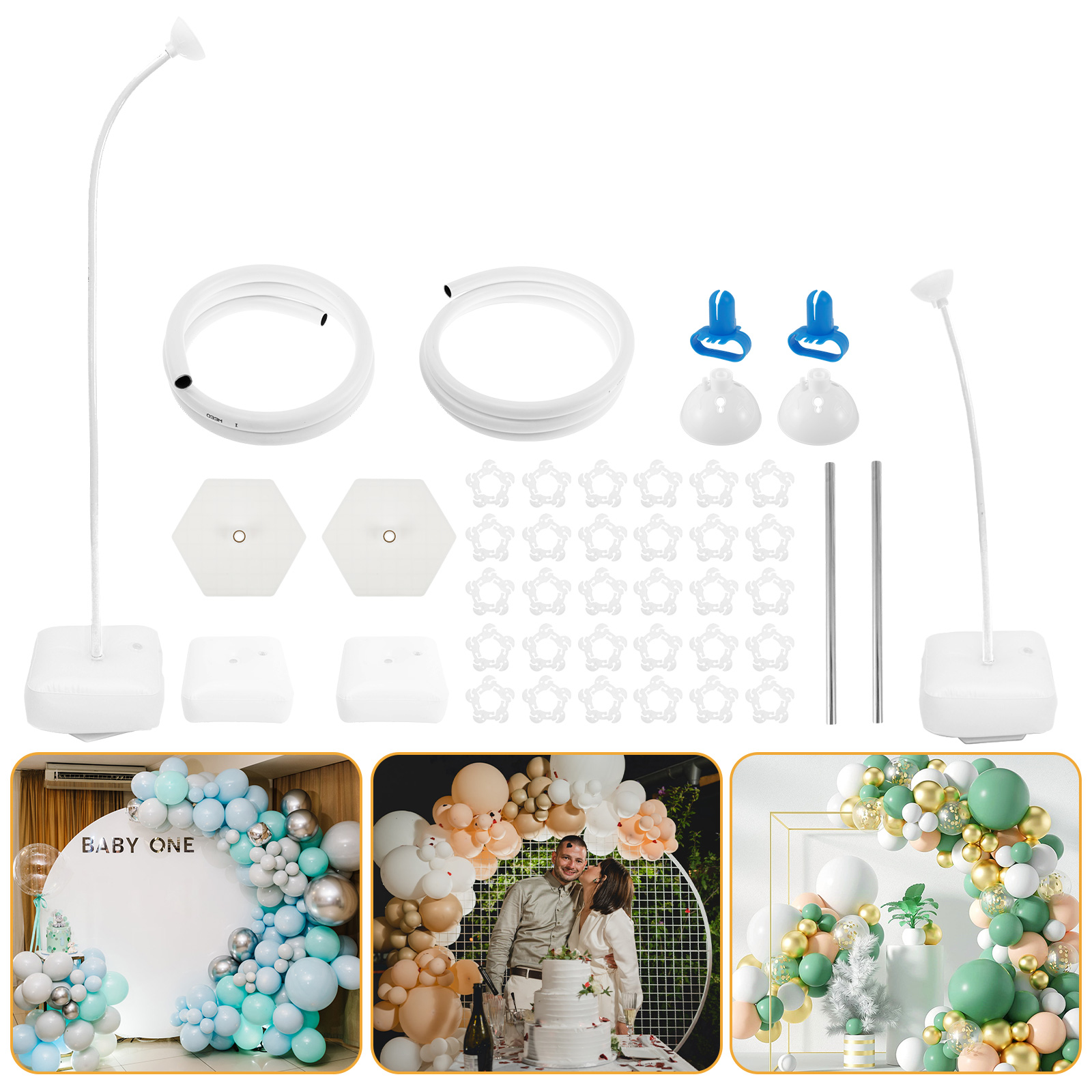 Balloon Arch Kit 8.2ft and 5ft Free Bending Shape Balloon Column Stand ...