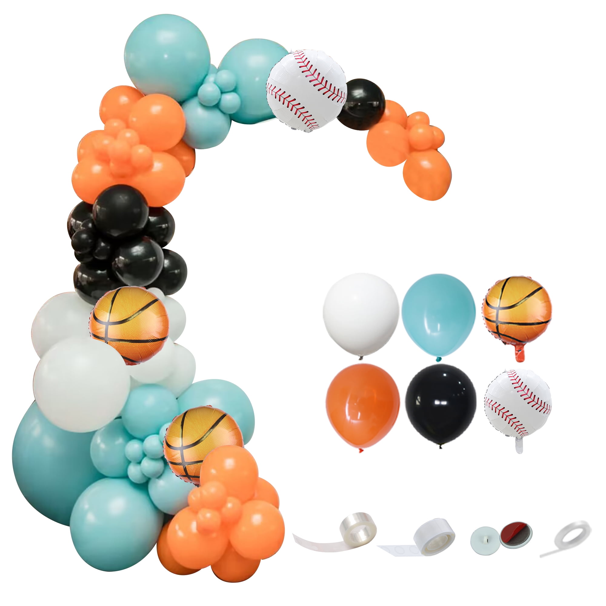 Balloon Arch Kit, 83 Pcs 5 10 18 Inch Basketball Baseball Balloons Suit ...