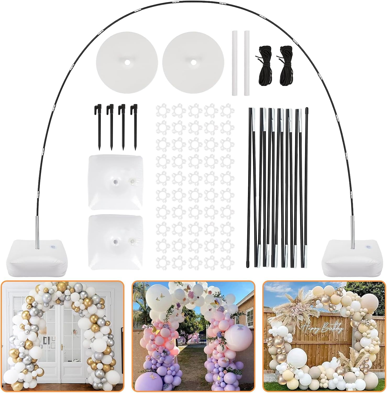 Balloon Arch Kit, 8ft Tall & 9ft Wide Adjustable Balloon Arch Stand ...