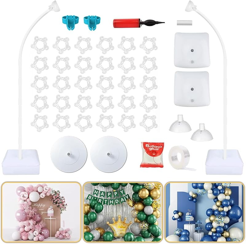 Balloon Arch Kit - Bendable 8.2FT & 6FT Balloon Arch Stand with Base ...